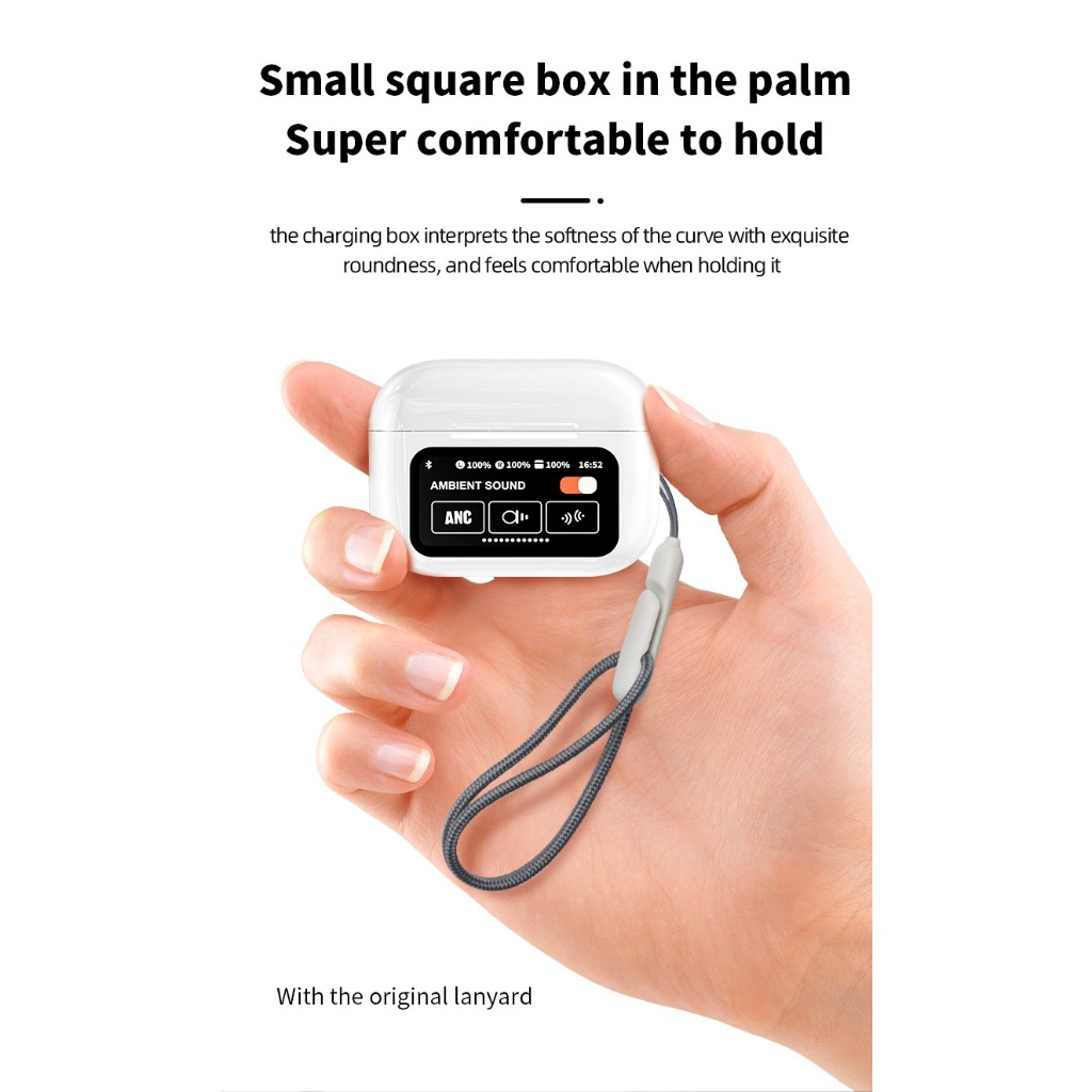 TWS Screen Wireless Bluetooth Earphones Smart Touch Screen Control ...