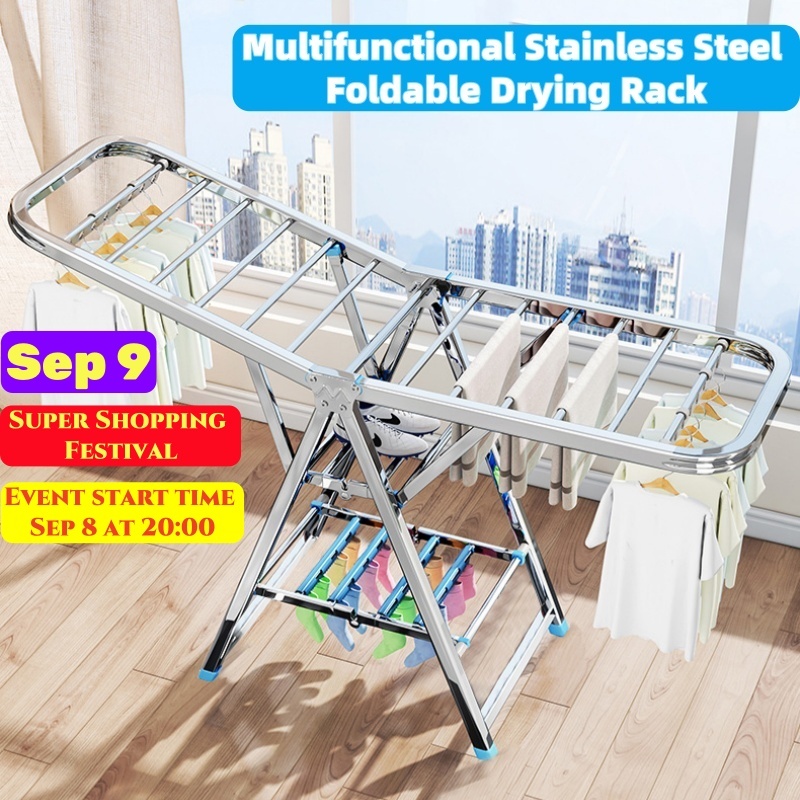 Stainless steel drying rack floor folding bedroom within the balcony ...