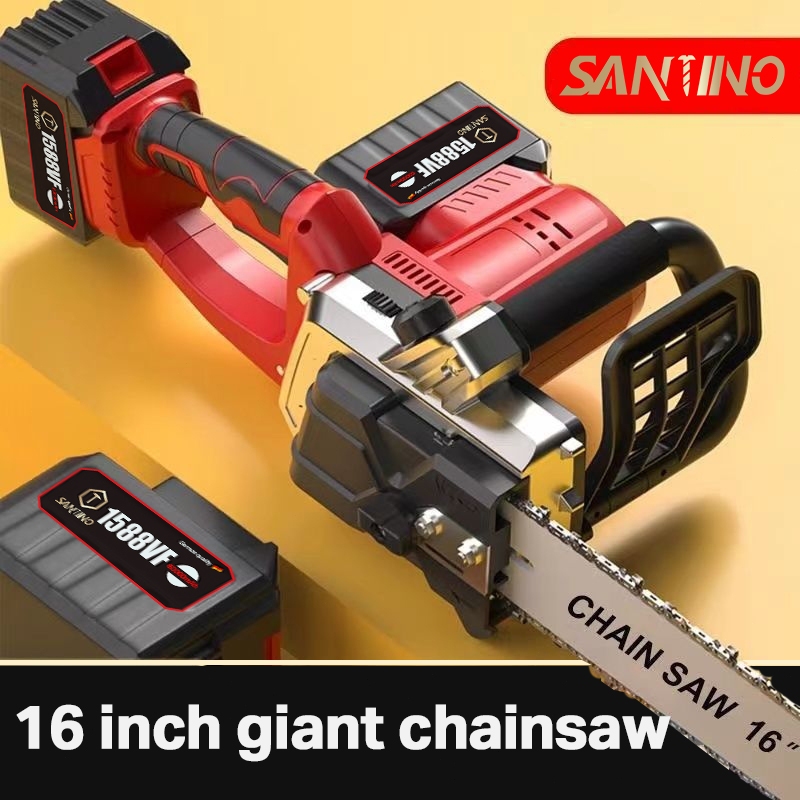 Two High Power Batteries Seen to Cut Wood Rechargeable Chainsaw With ...