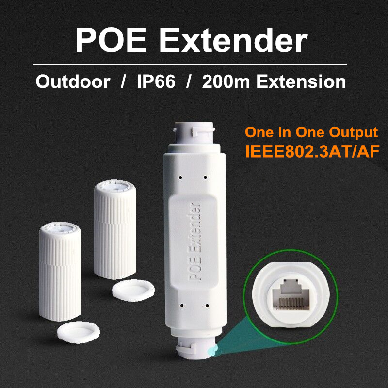 POE Extender Outdoor Waterproof 200m Extension 48V POE Repeater IEEE802 ...