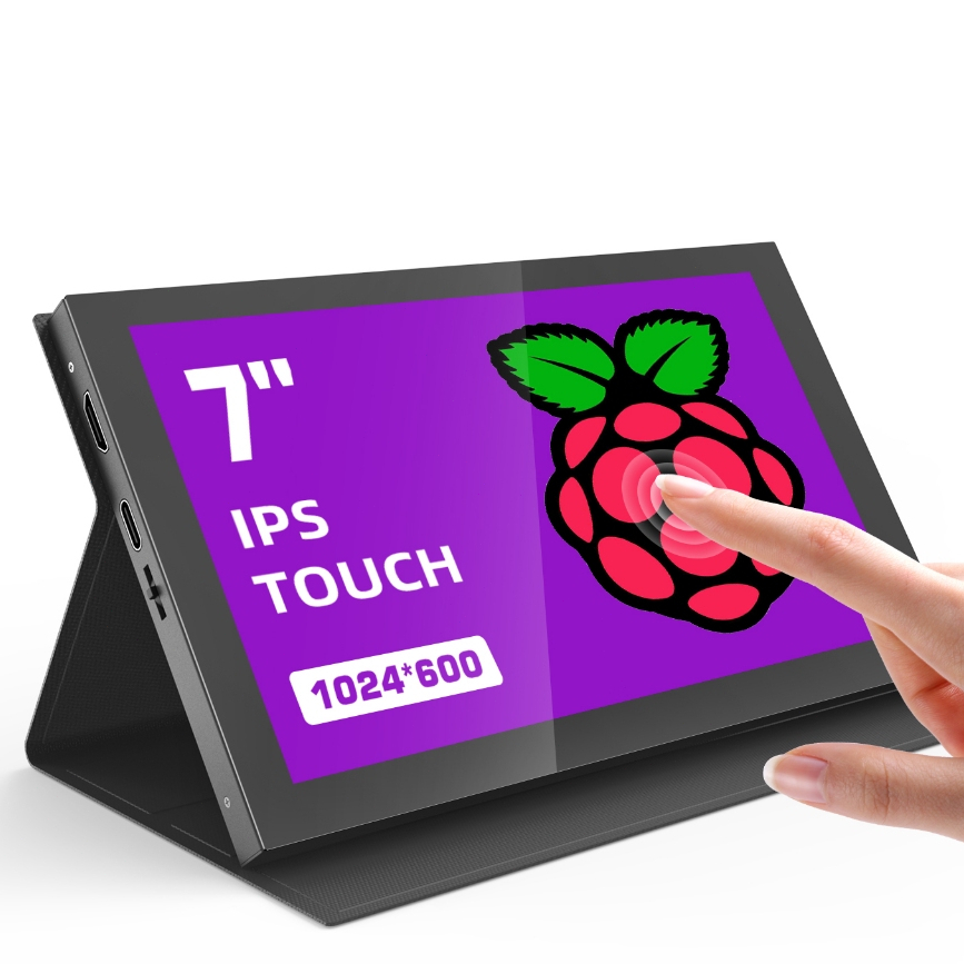 APROTII Portable 7 inch Touch Screen 1024x600 IPS Display HDMI Monitor 5-Points Capacitive Mini ...