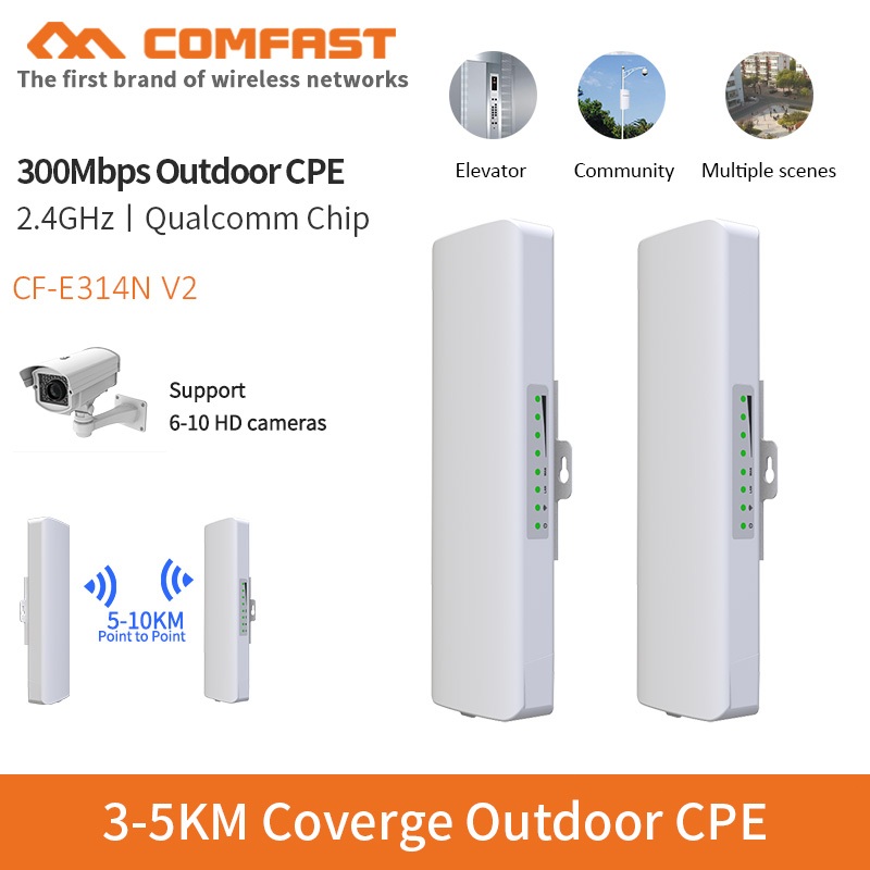 Comfast 3-5KM Long Range Outdoor CPE CF-E314N 300Mbps Wireless Bridge 2 ...