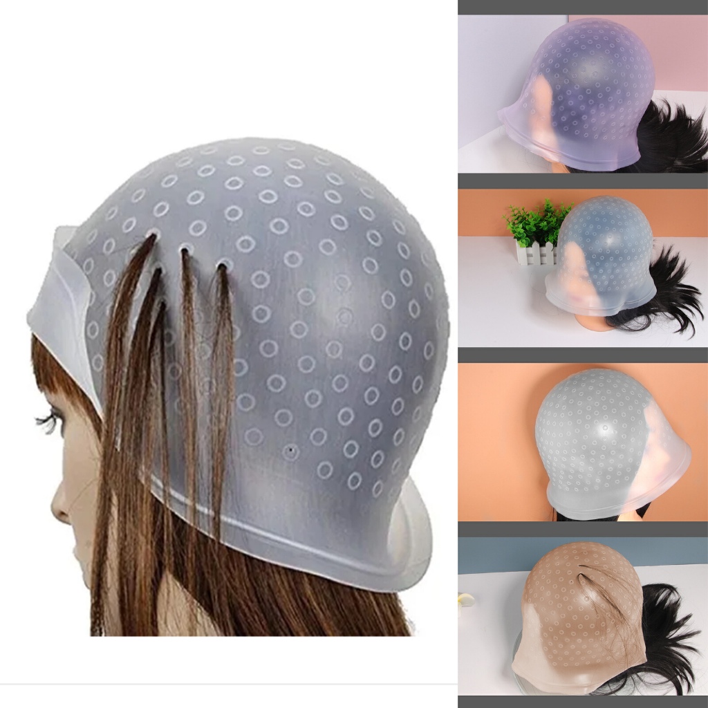 TIM- Hair Coloring Highlighting Cap Silicone Salon Hair Dyeing Cap ...