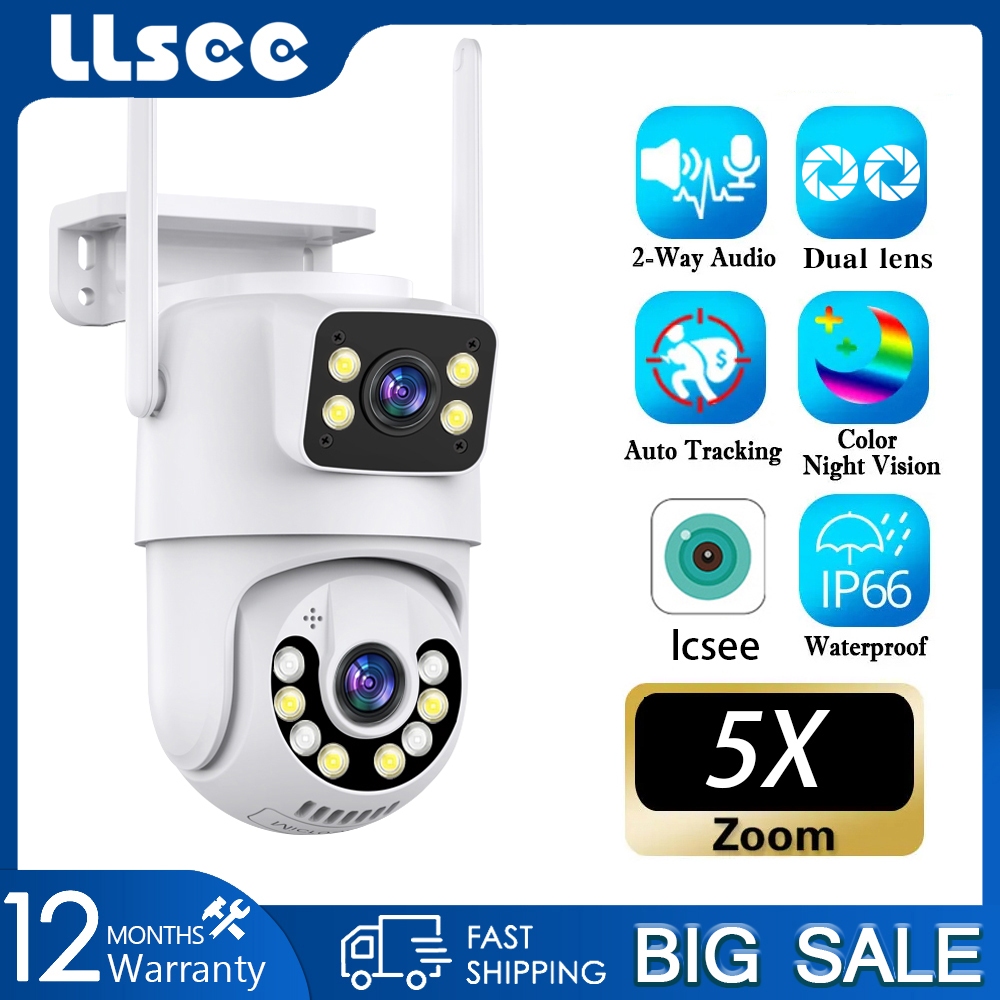 LLSEE dual lens 360 degree HD8MP WiFi outdoor monitoring camera CCTV IP ...