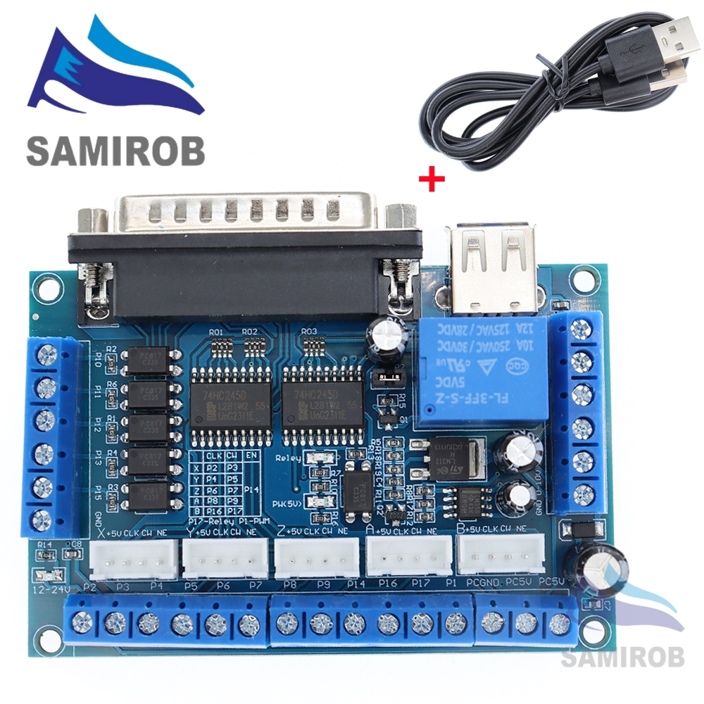 MACH3 interface board cnc 5 axis with optocoupler adapter stepper motor ...