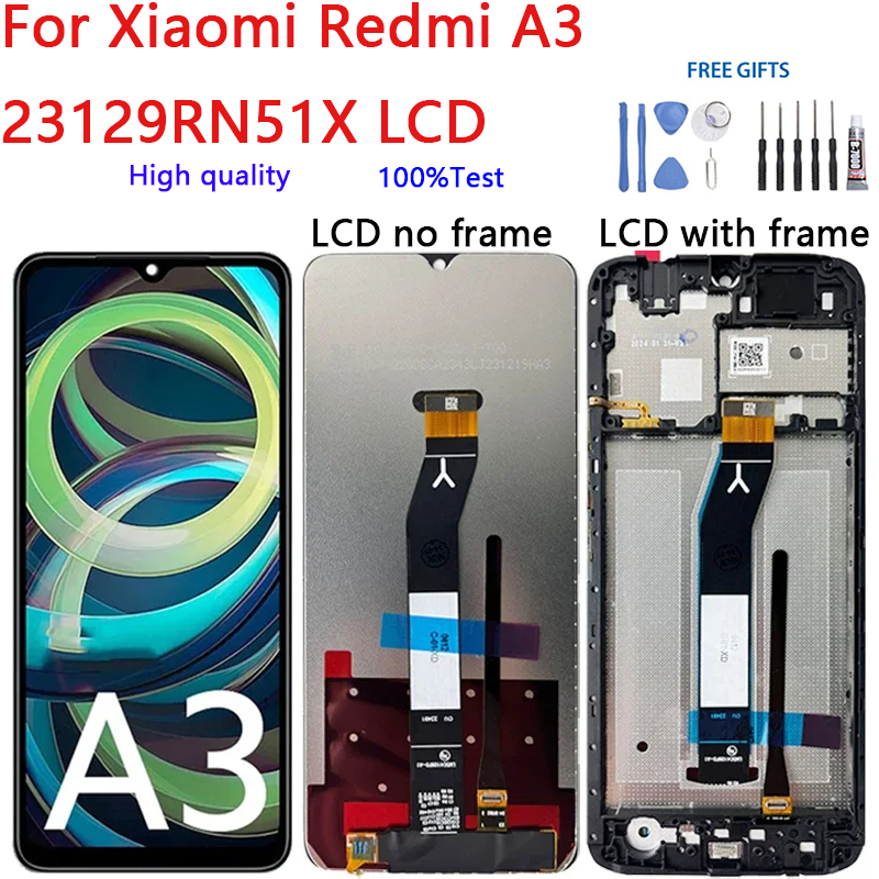 High quality LCD For Xiaomi Redmi A3 23129RN51X LCD Display Touch Screen With Frame Digitizer ...