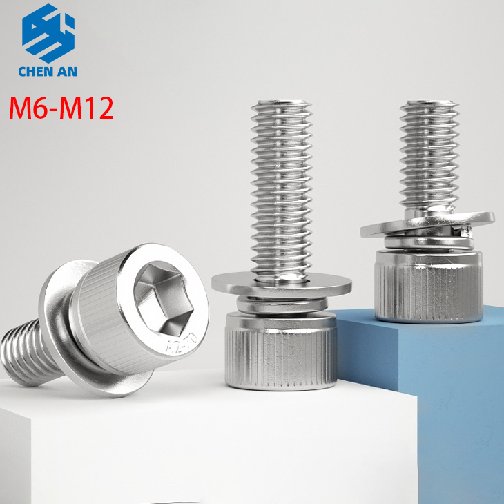 M6 M8 M10 M12 304 Stainless Steel Hexagon Hex Socket Cap Head SEM Screw ...
