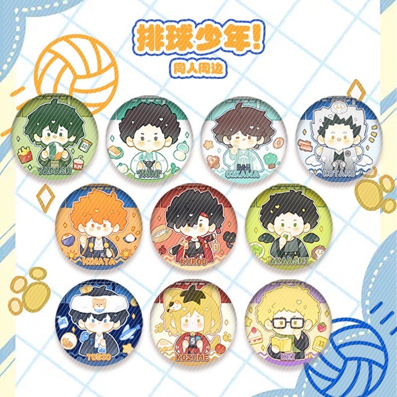 Anime Haikyuu Hinata kageyama Kozume Kei Kuroo Shining Cute Badge ...