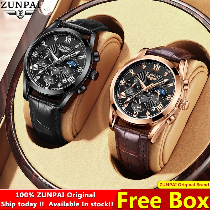100%Original ZUNPAI Men Watches Waterproof Stainless Steel Quartz ...