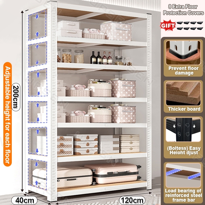 3/6 Tier Metal Boltless Rack Home kitchen Store Storage Rack Warehouse ...