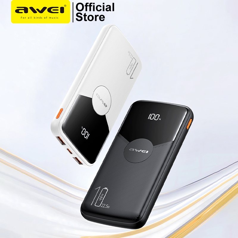 Awei P63K Powerbank 10000mah Fast Charging 20W Type C Port USB C Micro ...