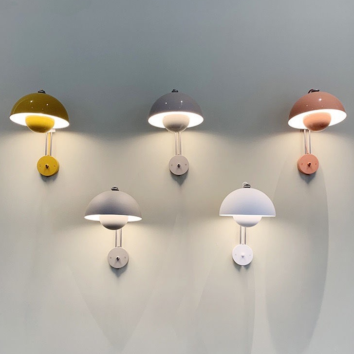 Modern Macaron Wall Lamp With Metal Lampshade, Creative LED Bud Wall ...