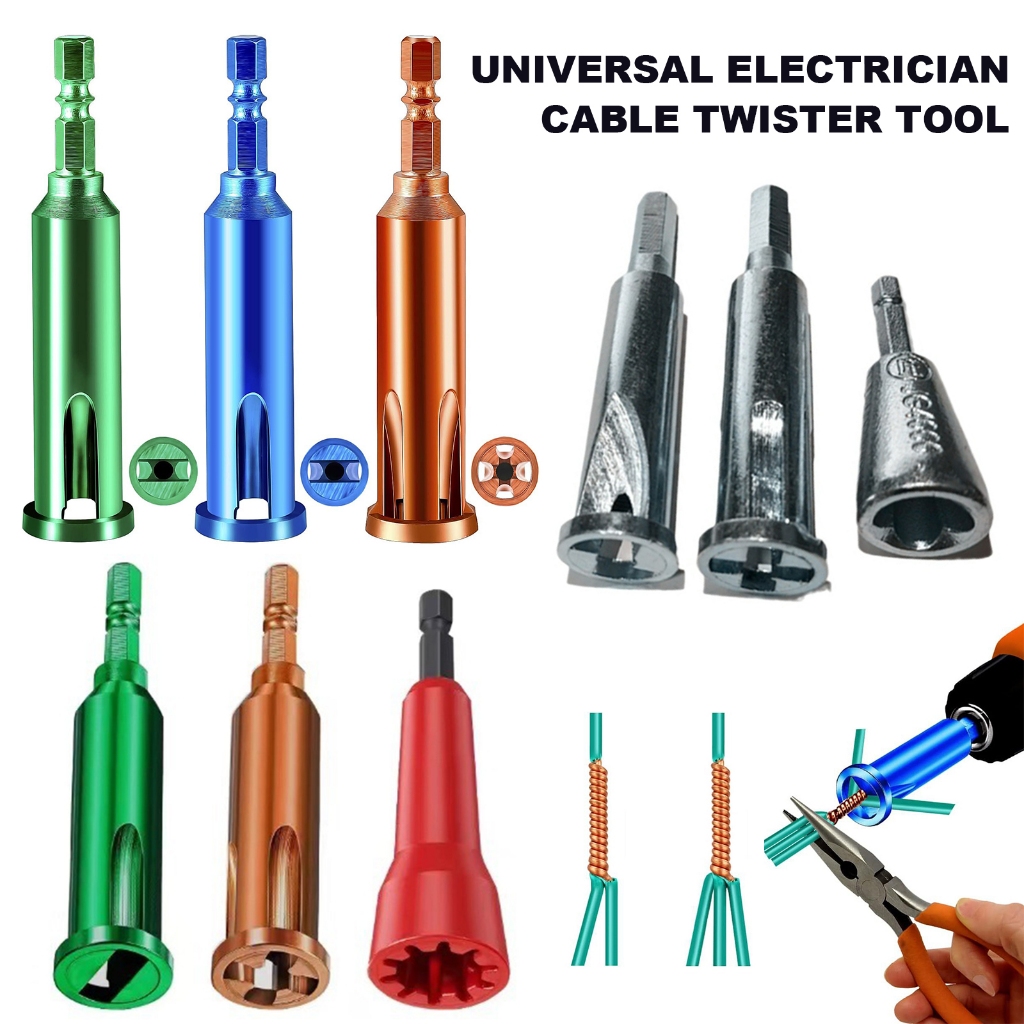 3PCS/Set Wire Twisting Tool Wire Nut Twister Stripper Tool Connector 3 ...