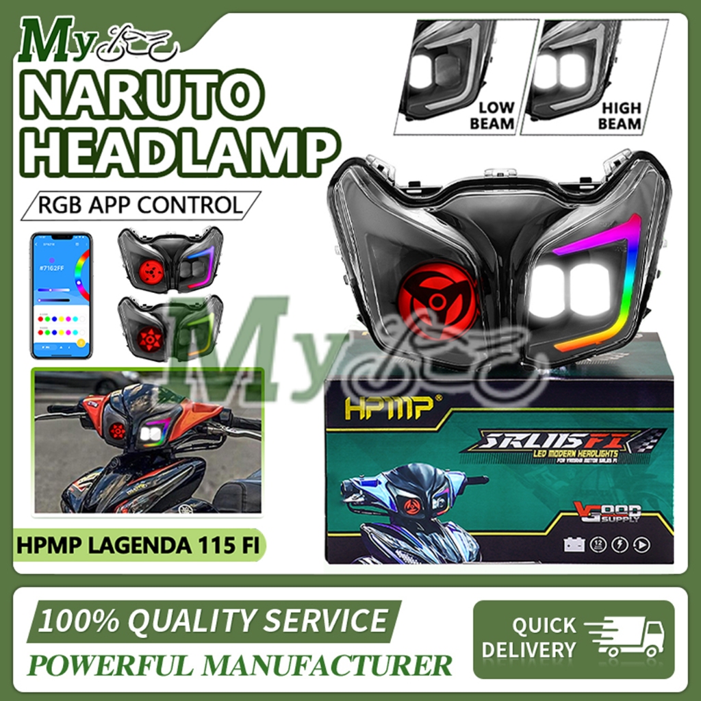 HPMP SRL 115FI LED Headlamp Lampu Depan Naruto Single Devil Eyes APP Control Head Light ...