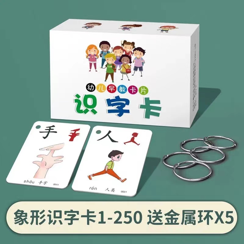 250pcs Basic Chinese Words Flash Card Kiddo Memory Flashcards Children ...