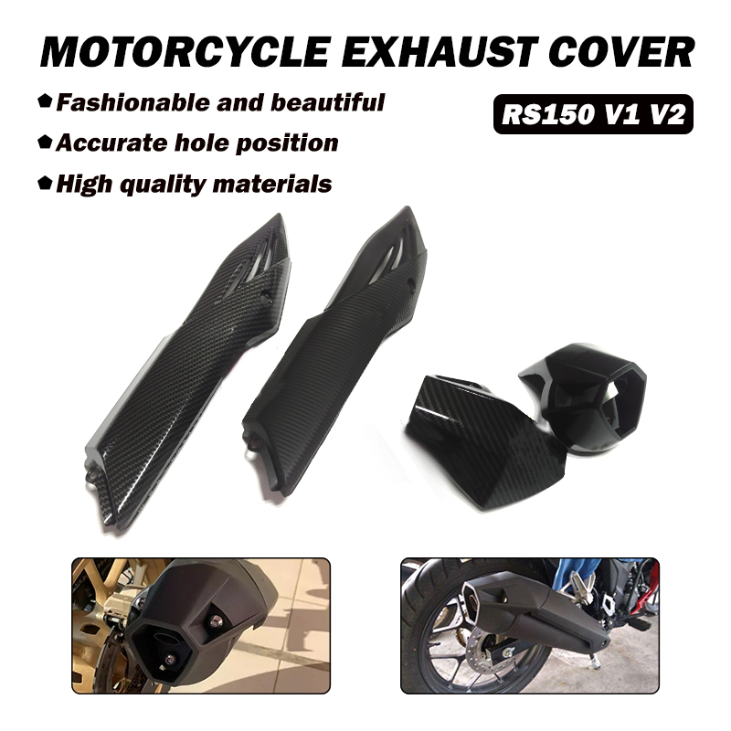 Honda RS150 V1 V2 Exhaust Pipe Cover Ekzos Cover End Cap Set Carbon ...