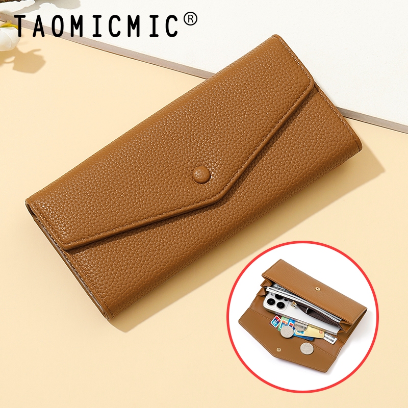 TAOMICMIC Sleek PU Long Wallet - Stylish Change Purse and Card Case for ...