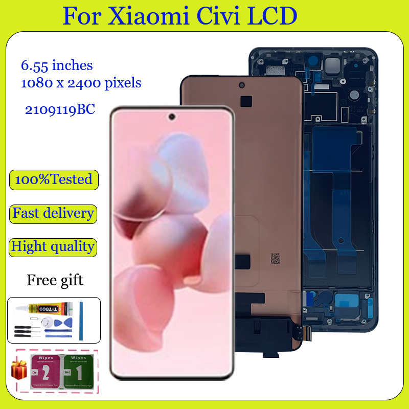 Original AMOLED For Xiaomi Civi /Civi 1S /Civi 2 LCD Display Screen ...