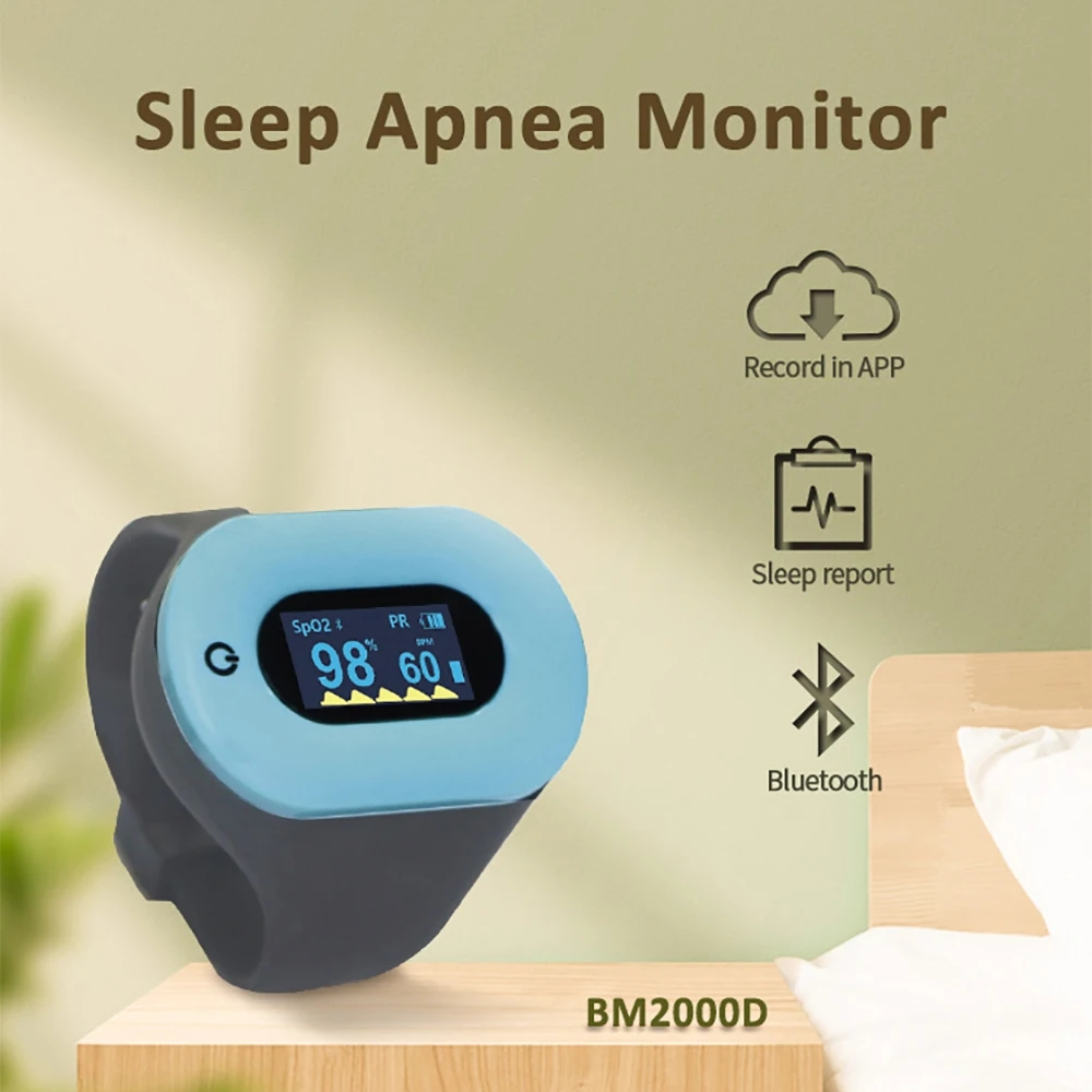 Bm2000d Sleep Apnea Monitor Bluetooth Wrist Oximeter Spo2 Heart Rate Pulse Oximeter Wearable