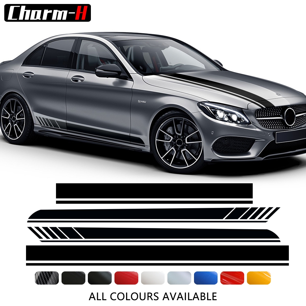 C63 AMG Style Edition 1 Side Stripes Hood Roof Rear Kit Decal for ...