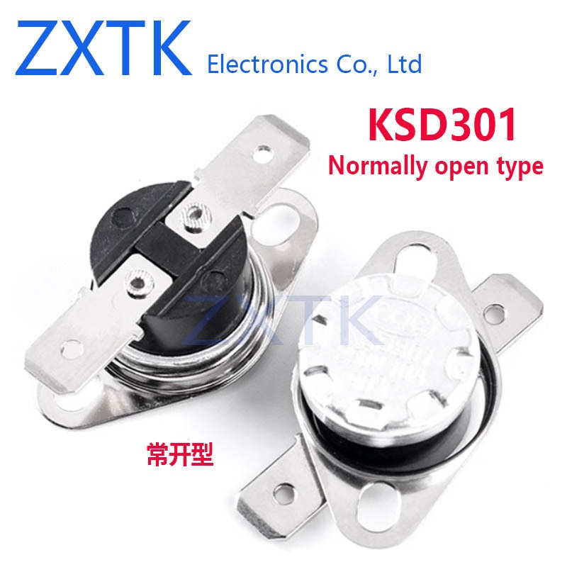 1PCS Temperature control switch KSD301 Normally open type 250V 10A 0C-130C 45C 50C 60C 70C 90C ...