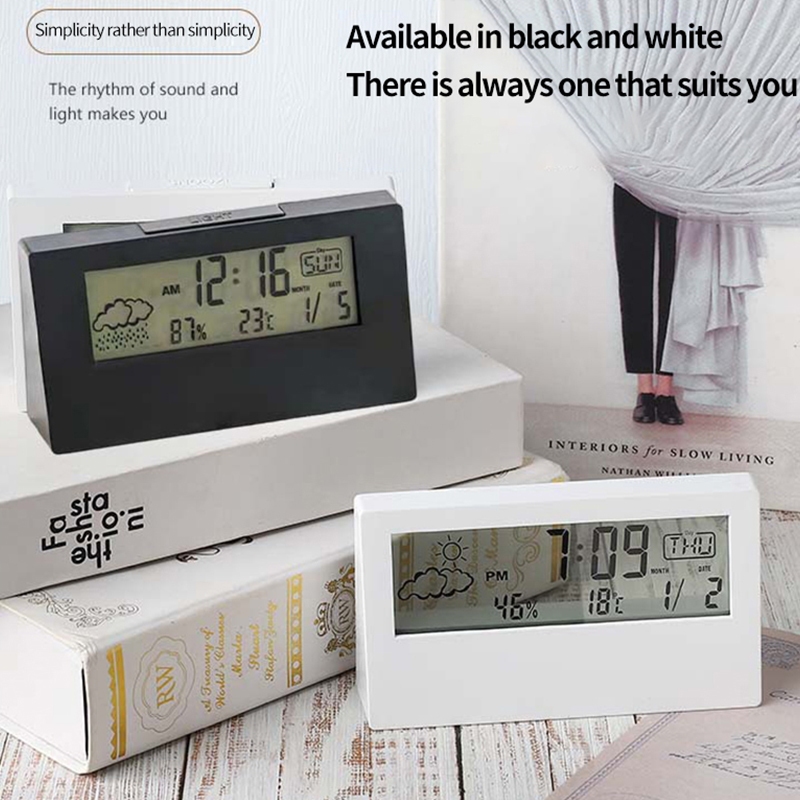 Transparent LED Large Screen Desktop Alarm Clock Bedside Electronic ...
