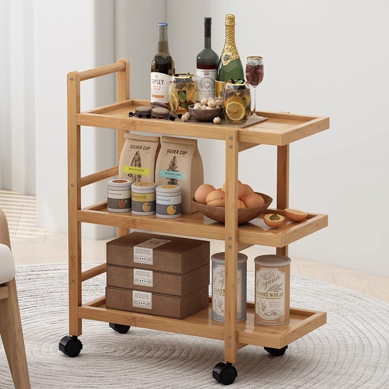 2/3 Tiers Movable Trolley Storage Rack Coffee Tea Table With Wheels ...