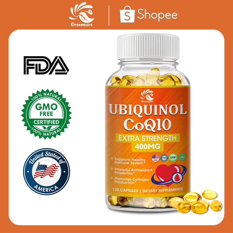 CoQ10 Capsules Coenzyme Q10 for Energy Heart Health Cellular Protection Antioxidant Vegetarian ...