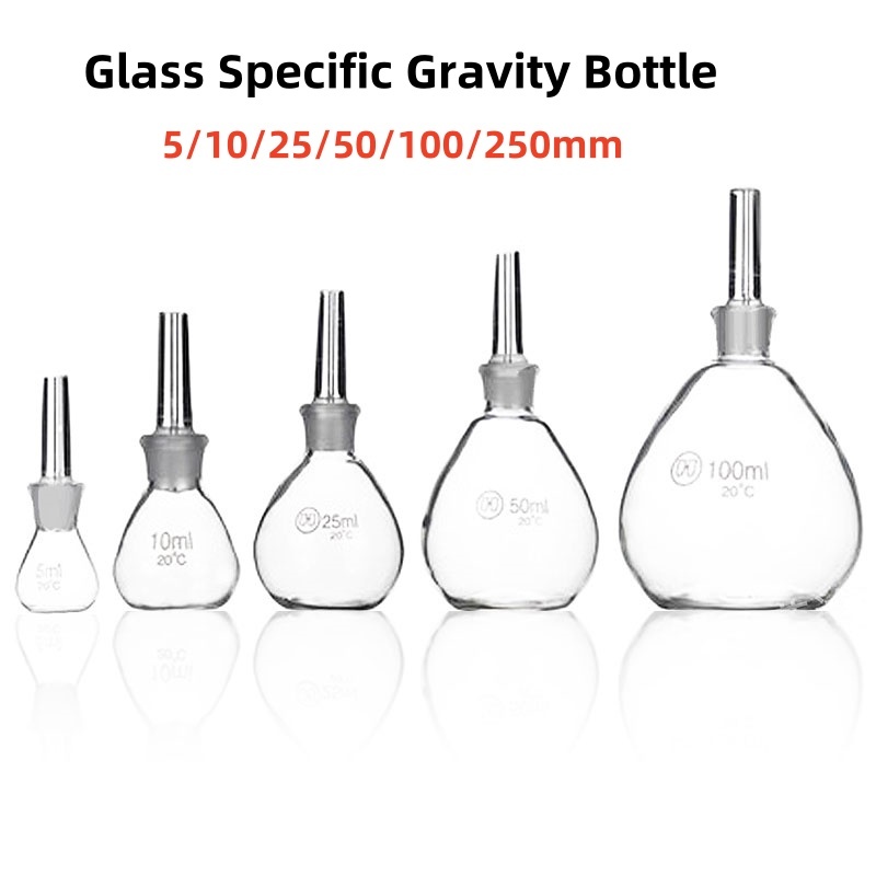 5/10/25/50/100/250mm Glass Specific Gravity Bottle Pycnometer Class A ...
