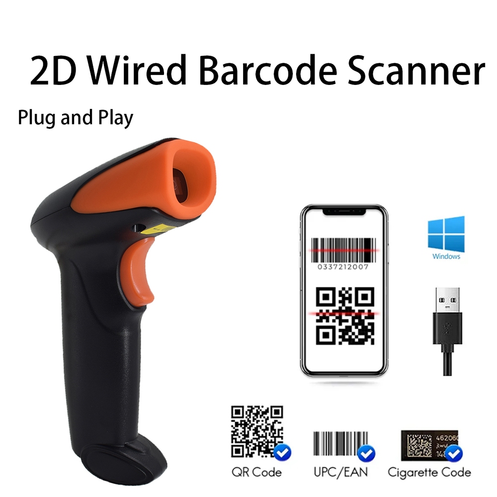 Handheld 1D 2D USB Wired QR Code Reader 2.4G Wireless Bluetooth Barcode ...