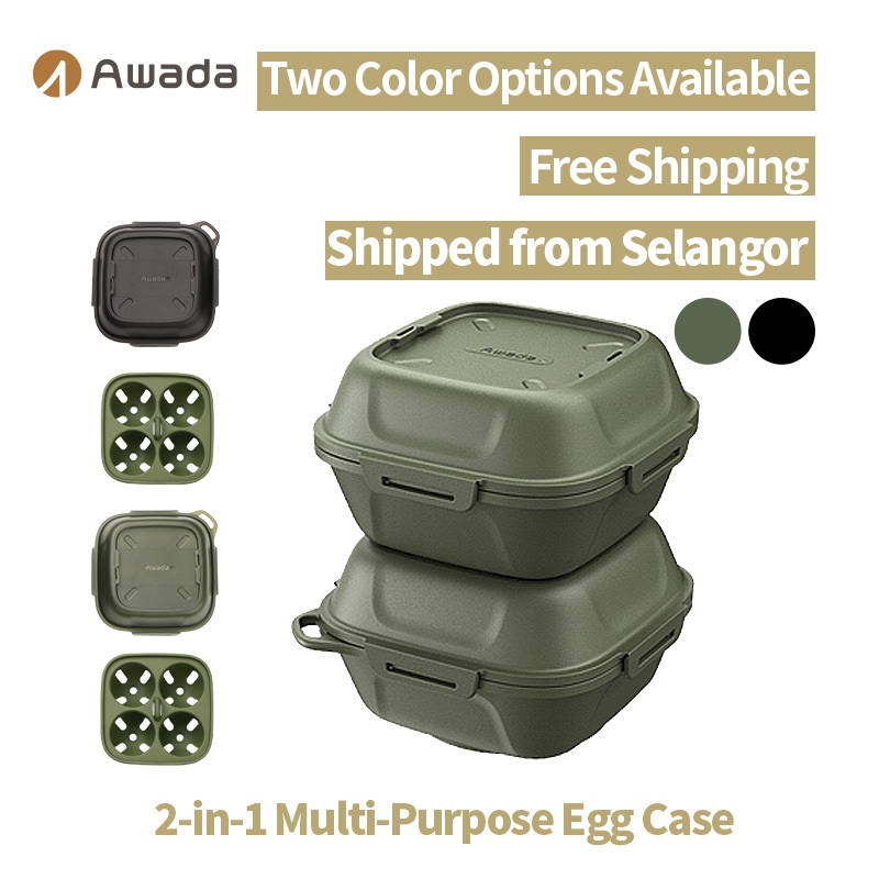 Awada 2 in 1 Multifunctional Egg Container Outdoor Shockproof Egg ...