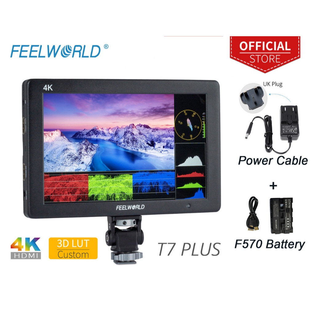 FEELWORLD T7 Plusv2 7 Inch Camera Monitor 4K HDMI IPS 1920x1200 Screen ...