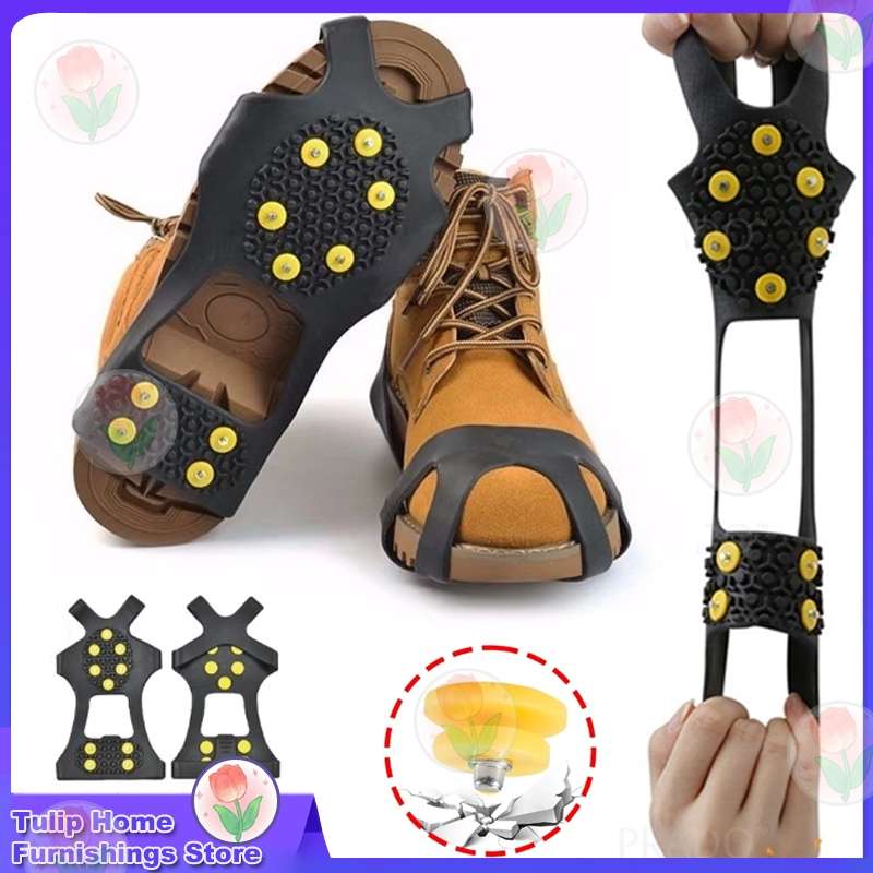 10 Studs Anti-Skid Ice Gripper Spike Winter Mountaineering Anti-slip ...