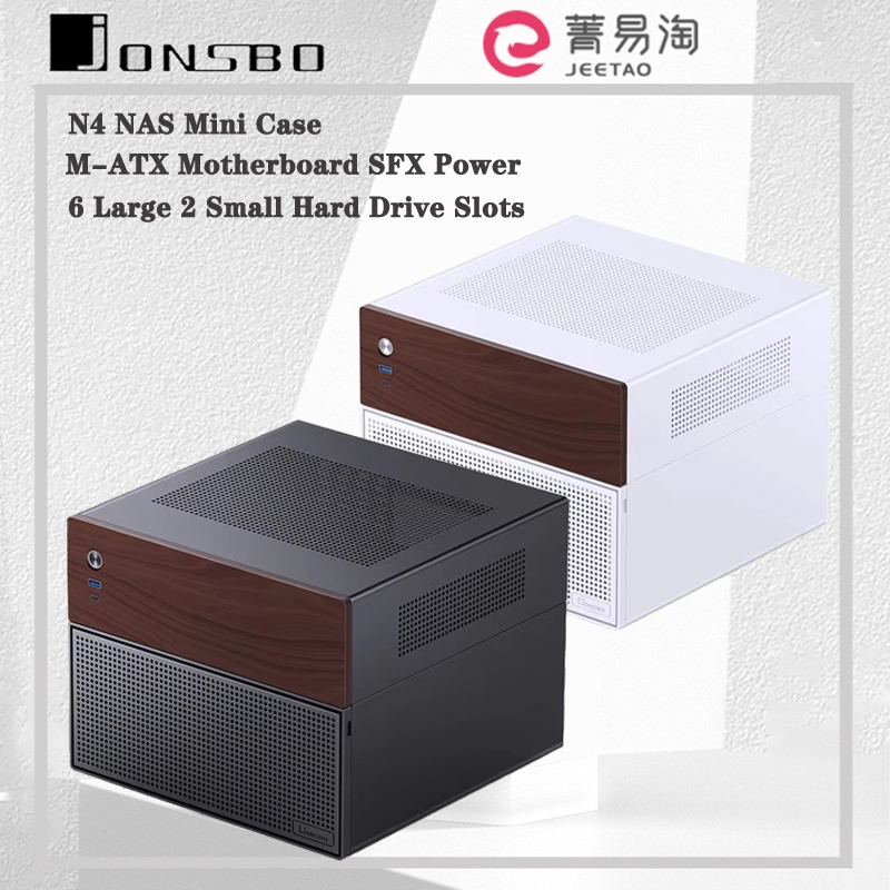 JONSBO N4 Black NAS Chassis M-ATX Motherboard SFX Power Slot 6 Large 2 ...
