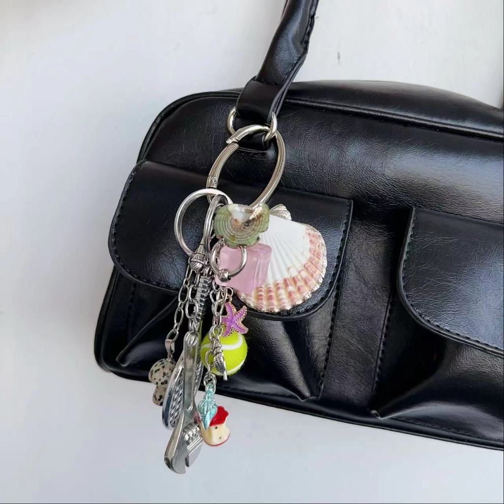 New Japanese Retro miu Style Shell Conch Alloy Keychain Bag Pendant ...