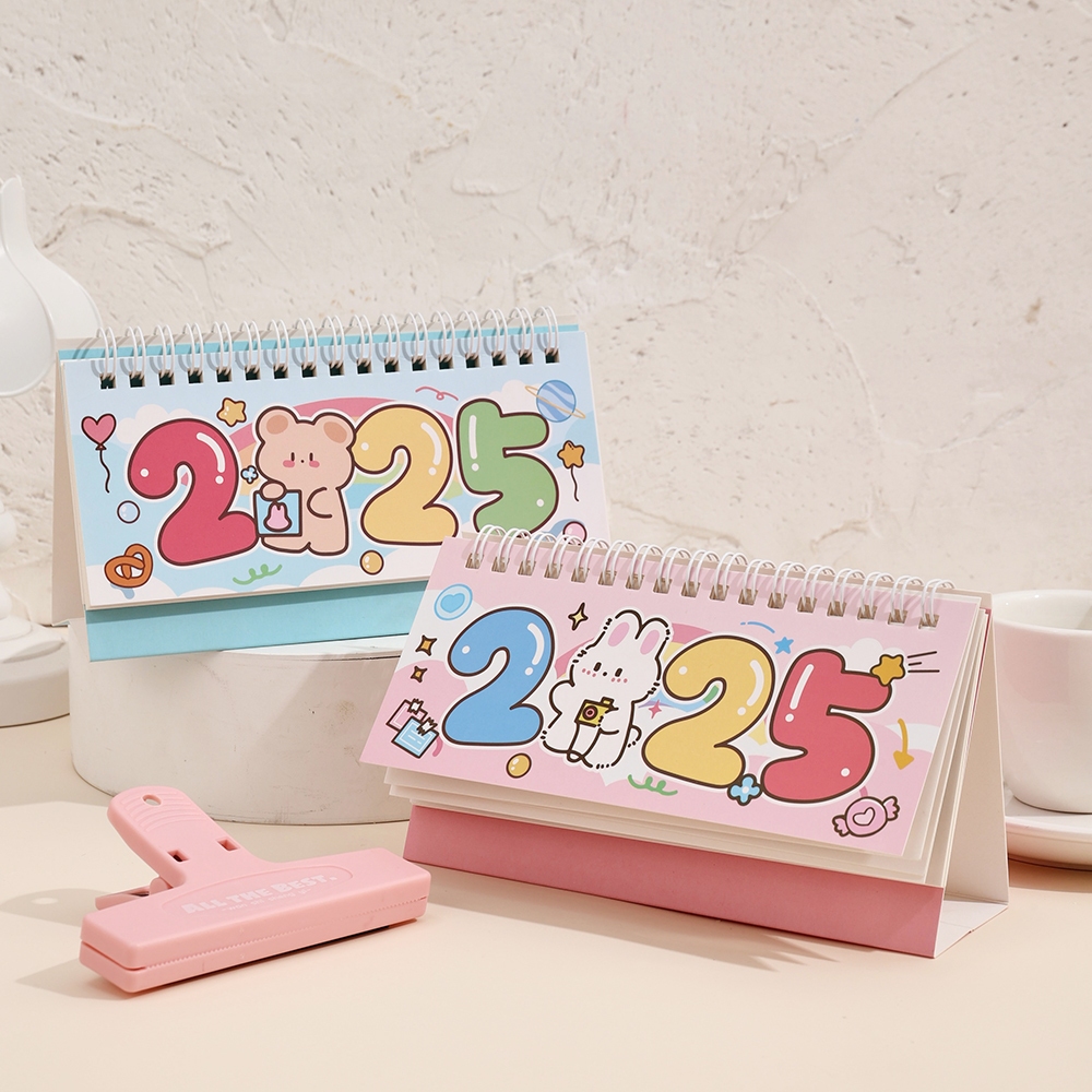 2025 Desktop Calendar Cute Monthly/Weekly Planner Lovely Date Organizer ...