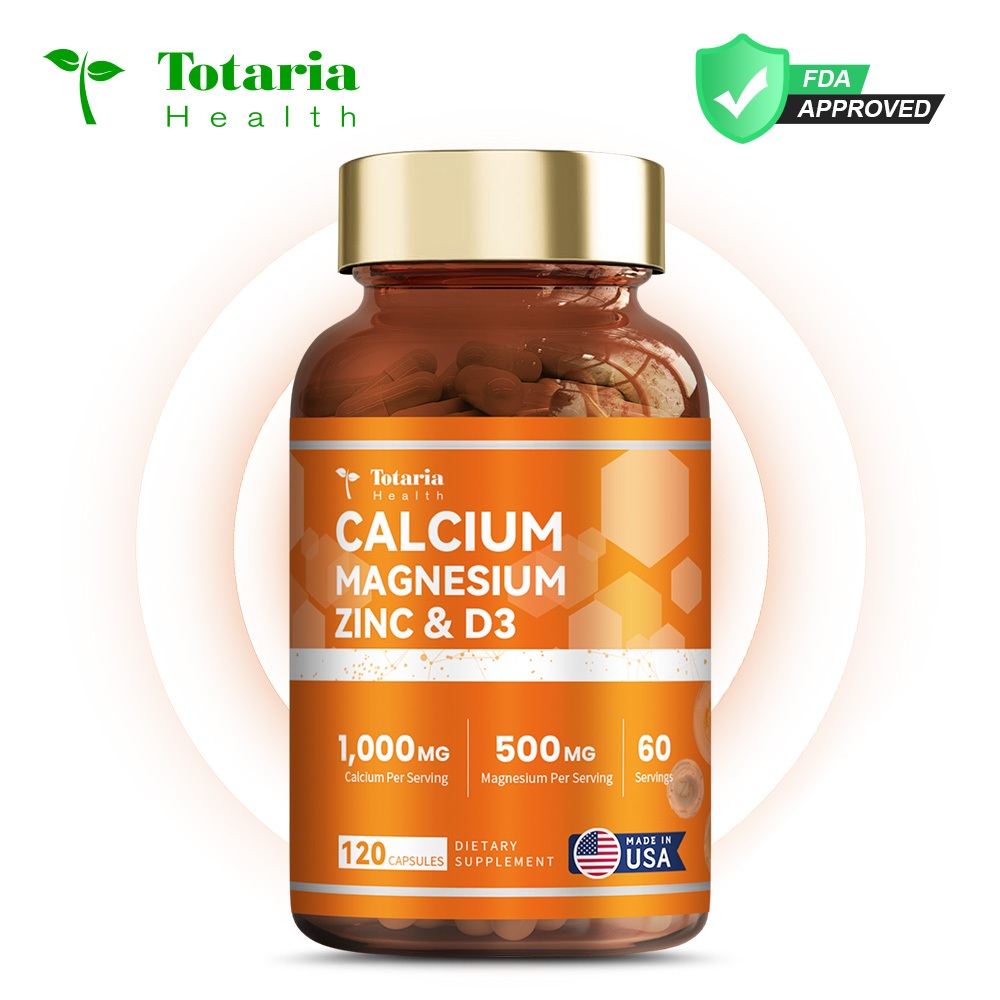 Totaria Calcium Magnesium Zinc + Vitamin D3 - Bone & Teeth Health ...