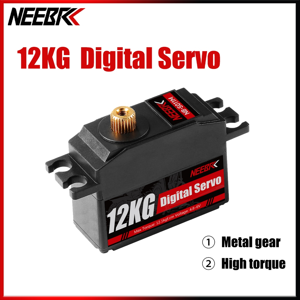 NEEBRC Digital Servo Motor 12KG Short Body Servo Metal Gear Waterproof ...