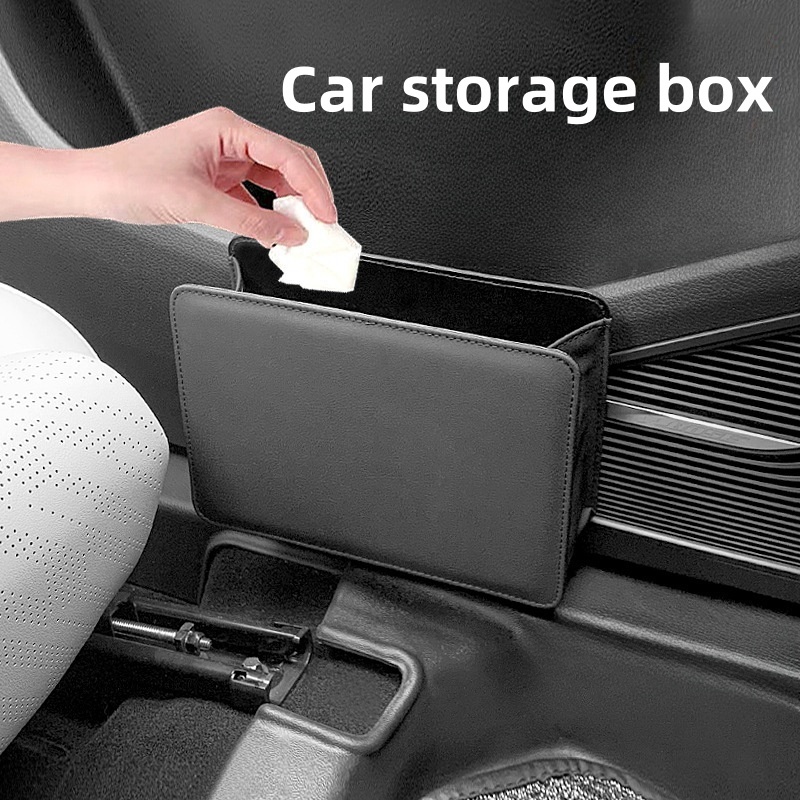 Car Side Door Foldable Trash Can PU Leather Multifunction Storage Box ...