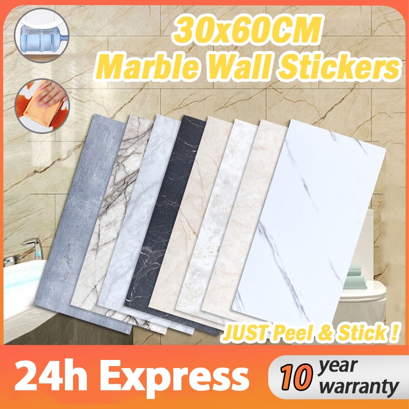 30x60cm wall sticker Marble Wall Tile Paper Kitchen Wall Sticker Wall ...