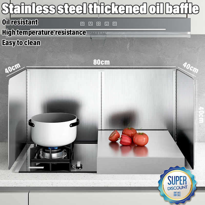 Kitchen oil baffle Removable Stainless Steel Foldable Kitchen Oil ...