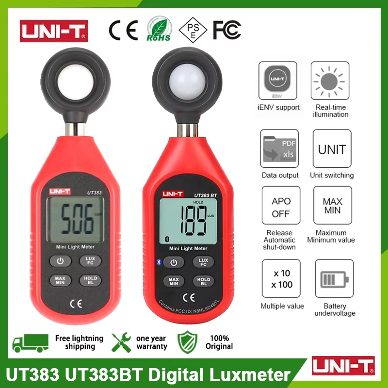 【COD】UNI-T UT383 Illuminometer UT383BT Bluetooth Mini Light Meter Lux ...