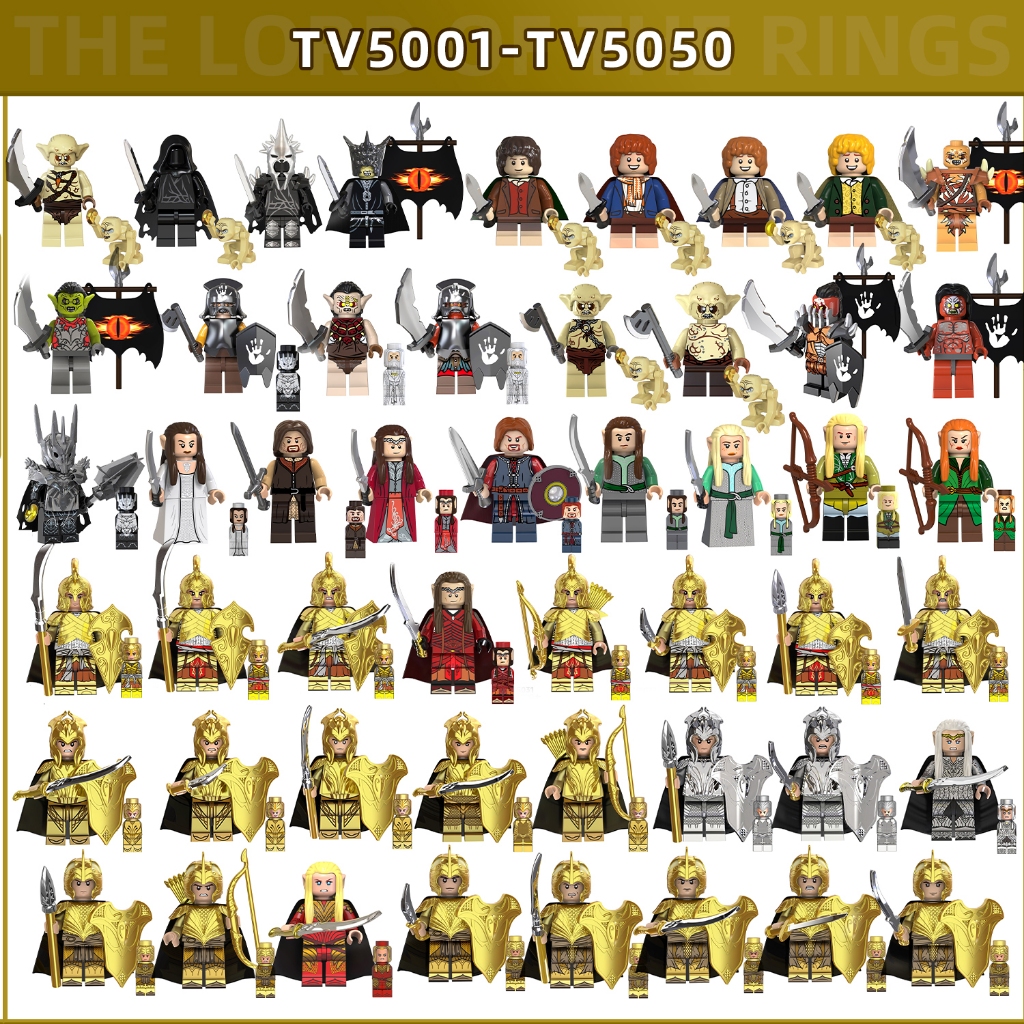 Lord Rings Minifigures Frodo Merry Elrond Legolas Aragorn Elven Warrior ...