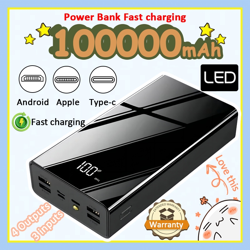 100000mAh powerbank 100% original fast charging power bank Large ...