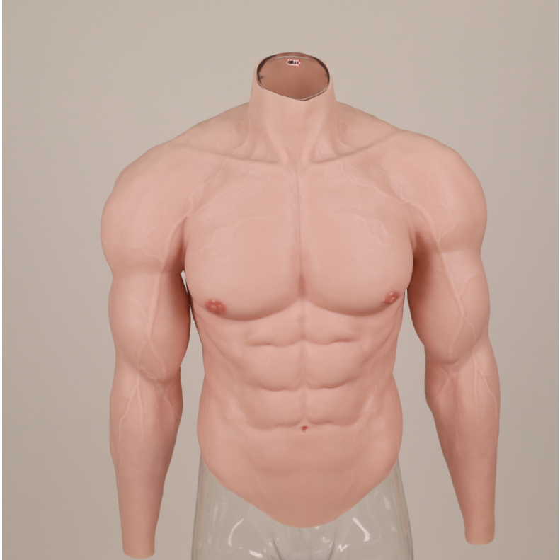 Latest Version Macho Muscle Suit Fake Abs Muscle Bust with Arm Silicone ...