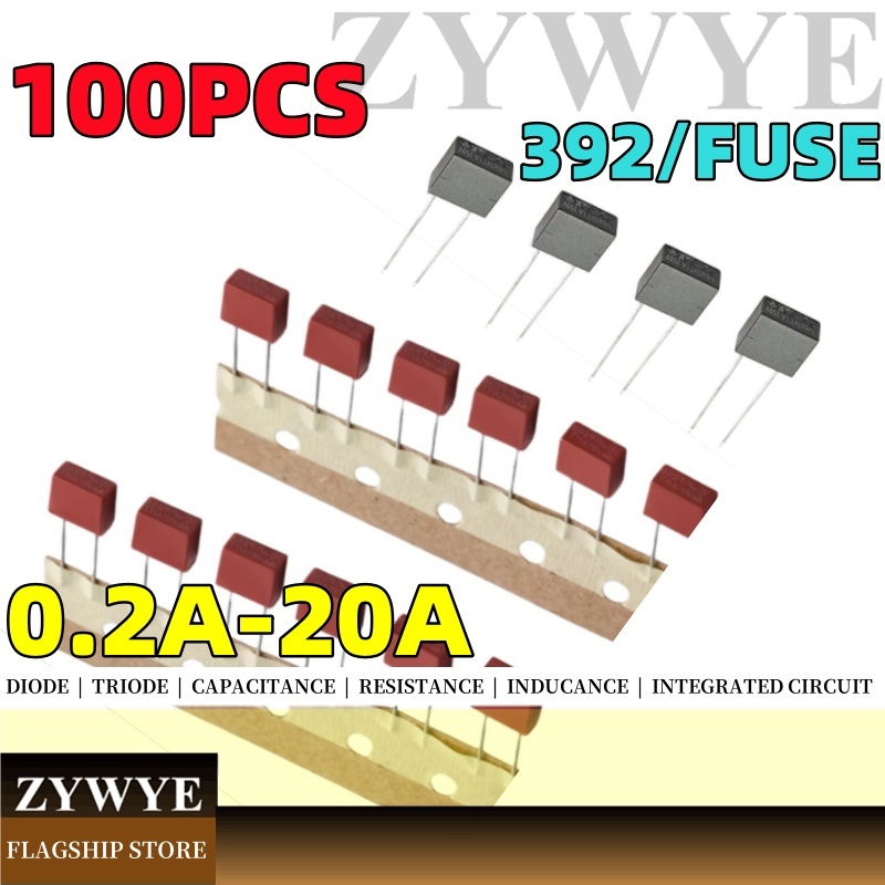 100pcs Fuse 392 Fuse T2A 250V Square Fuse Fuse T1A T3A 3.15A 5A 500MA ...