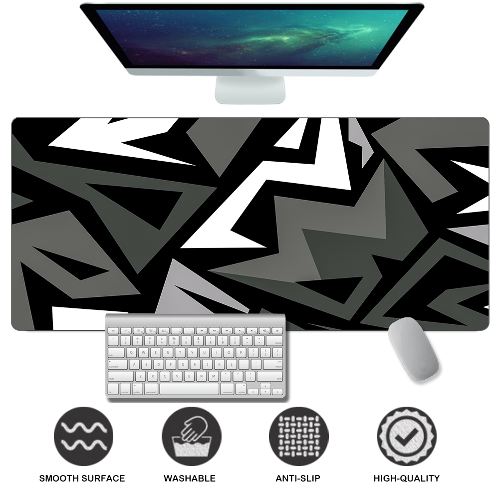 Geometric pattern mouse pad Gaming Mouse Pad Black Large Extended ...