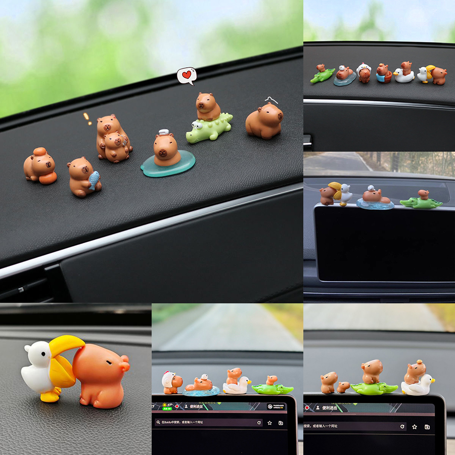 Creative Capybara Car Center Console Decoration Cartoon Car Interior ...