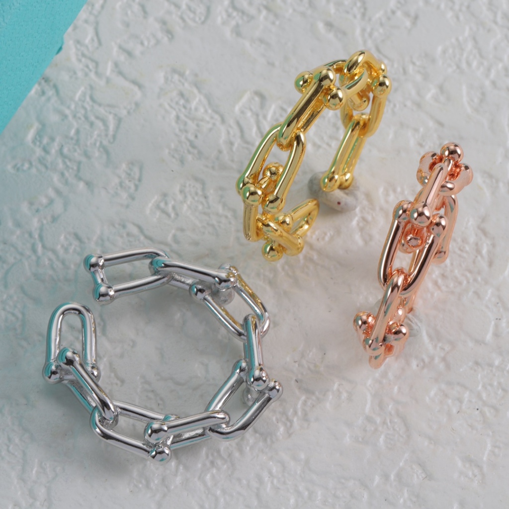 New TCO fashion U-shaped horseshoe ring interlocking bamboo open ring | Shopee Malaysia