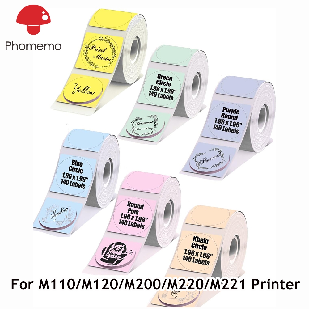 Phomemo Round Thermal Label Sticker For M110/M120/M200/M220/M221/241BT ...